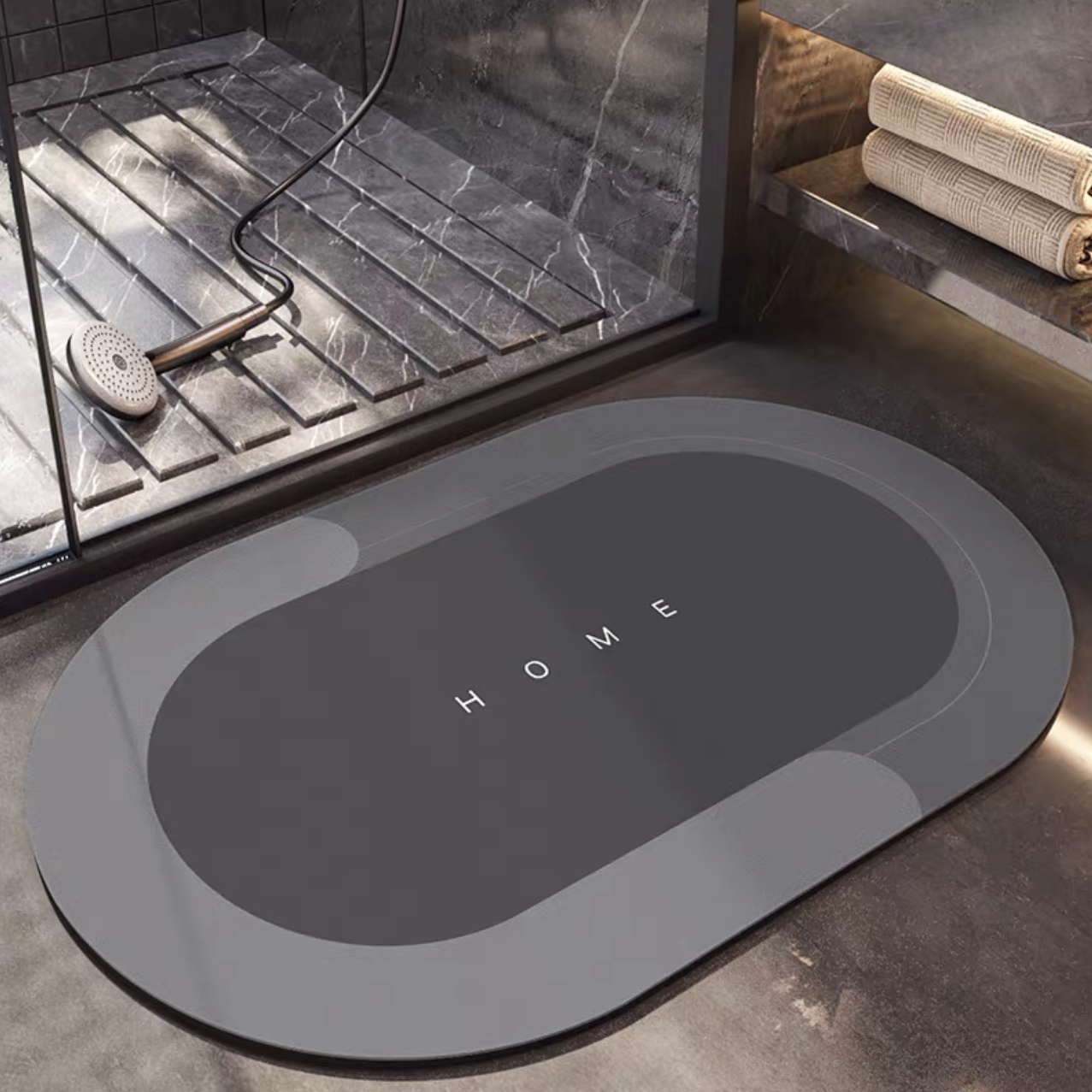 Gray "Home" Floor Mat 19.6x31.4"